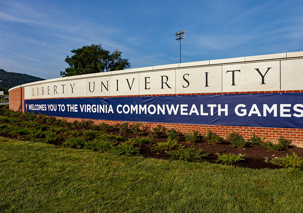 Liberty University Entrance Sign - MH Masonry & Associates