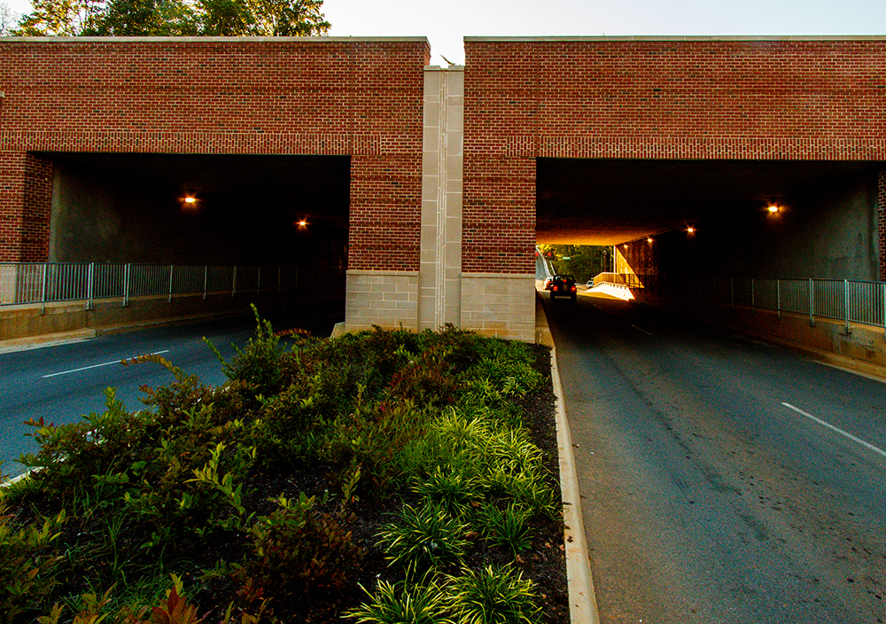 Liberty University LU Tunnel and Entrance Sign - MH Masonry & Associates