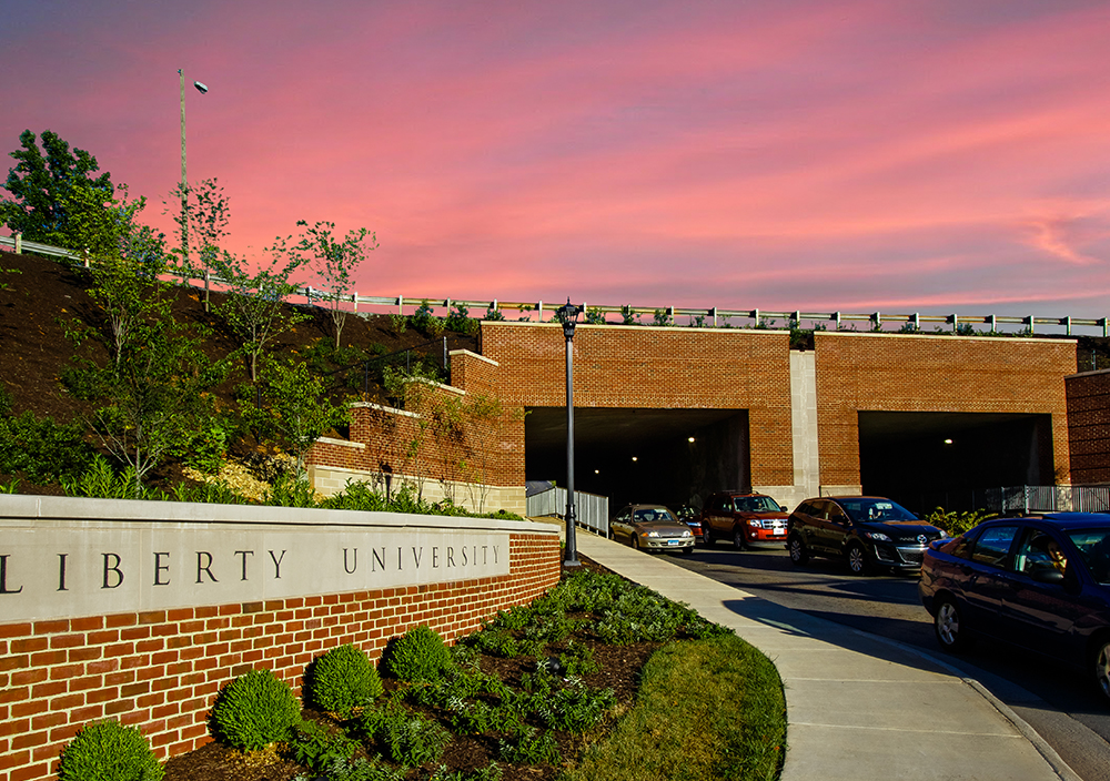 Liberty University LU Tunnel and Entrance Sign - MH Masonry & Associates
